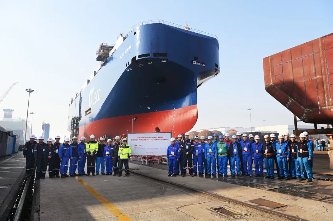 Jiangnan floats out third hybrid PCTC for UECC - LNG Prime