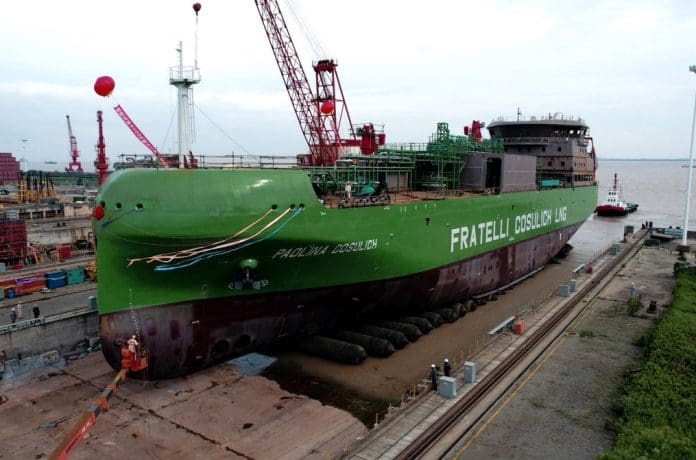 CIMC SOE launches second LNG bunkering ship for Fratelli Cosulich - LNG ...